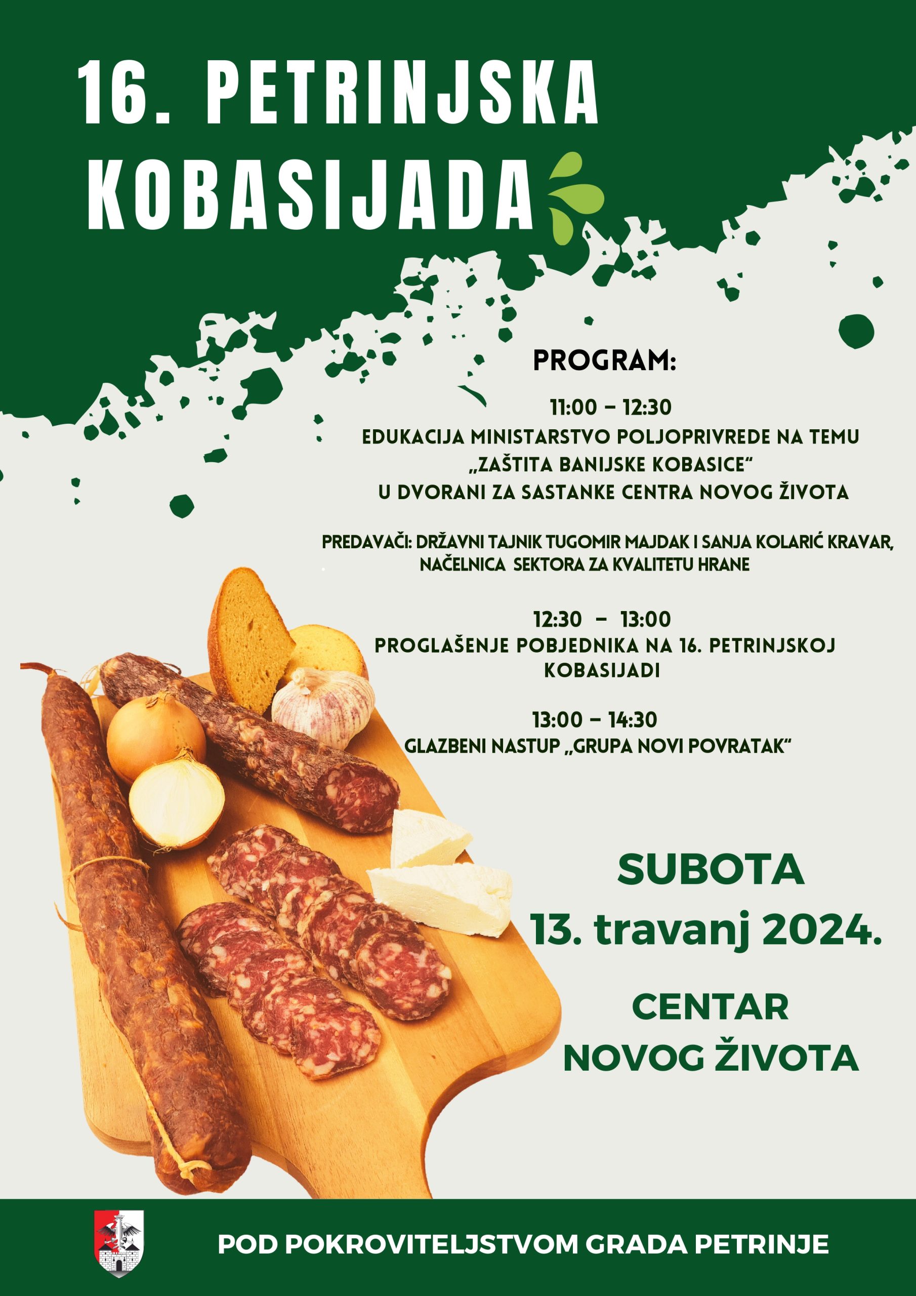 U subotu, 13. travnja od 11:00 sati 16. Petrinjska kobasijada! – Grad ...