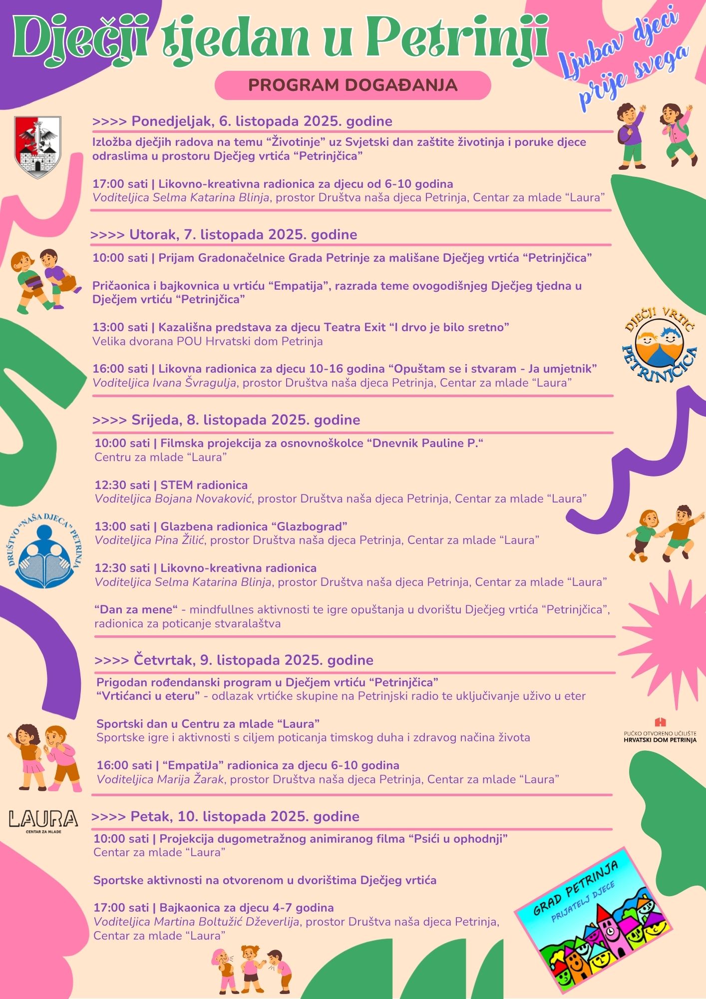 Dječji tjedan u Petrinji – dani posvećeni djeci i obitelji – Grad Petrinja